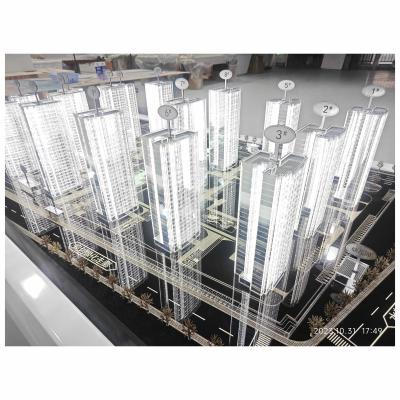 China 1:150 Scale High-Rise Building Architectural Model with LED Lighting - 30 Day Production - Clear Acrylic Construction for sale