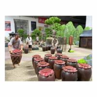 China 1:150 Scale Traditional Chinese Vinegar Brewing Architectural Model with Miniature Figurines and Landscape for sale