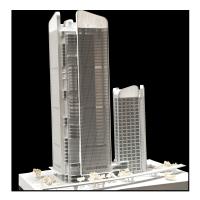 China Twin Skyscrapers Architectural Scale Model with Urban Landscape - 30 Day Production & Custom Lighting for sale