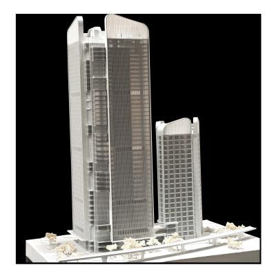 China Twin Skyscrapers Architectural Scale Model with Urban Landscape - 30 Day Production & Custom Lighting for sale