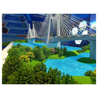 China 1:100 Scale Railway Suspension Bridge Model with High-Speed Rail Scene - Architectural Display & Educational Tool for sale