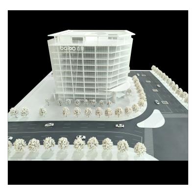 China 1:150 Scale Architectural Office Building Model with Glass Facade and Urban Streetscape for Professional Presentations for sale