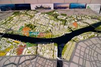 China Modern Riverside Urban Planning Architectural Model High Rise Districts Green Networks 1 100 Scale for sale