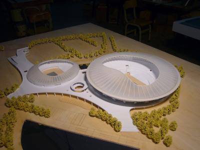 China Olympic Style Sports Stadium Architectural Scale Model with LED Lighting 1:200 for sale