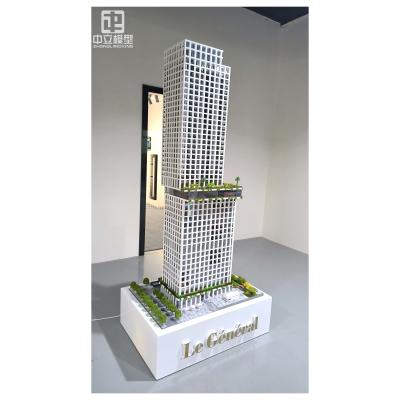 China High Rise Commercial Skyscraper Architectural Scale Model with Sky Garden and LED Lighting for Real Estate Display for sale