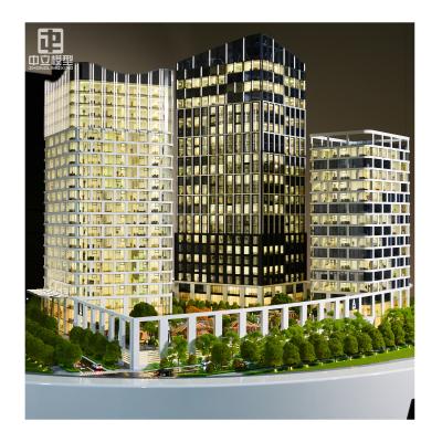 China High-Rise Architectural Scale Model Realistic Lighting Facade Details for Office Complex Design Display Property Promotion for sale