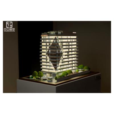 China Custom Modern Office Building Architectural Scale Model 1:100 Elevator Lift and LED Lighting for sale