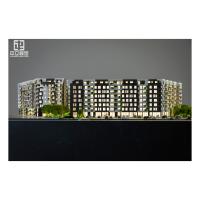 China Custom 1:100 Scale Luxury High Rise Apartment Tower Architectural Model with Illuminated LED Facade for sale