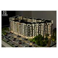 China Custom 1:100 Scale Luxury High Rise Apartment Tower Architectural Model with Illuminated LED Facade for sale