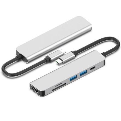 China Usb Multiport 6in1 Docking Station Displayport Hub For Chromebook PD77W SD/TF Reader for sale