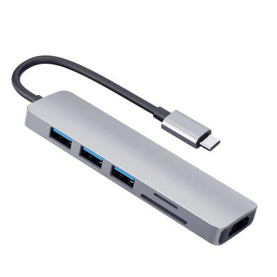 China 6in1 Universal Laptop Usb C Docking Station Dual Monitor PD77W SD/TF for sale