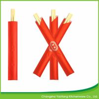 China Bamboo Chinese Takeaway Chopsticks 23cm Natural Twins Open Paper Packing for sale