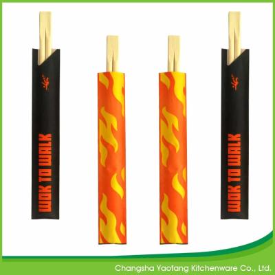 China Bamboo Chinese Takeaway Chopsticks 23cm Natural Twins Open Paper Packing for sale