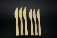 China Hotel Restaurant Bamboo Knives Forks And Spoons Set Long 168mm Natural Color for sale