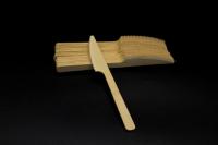 China Hotel Restaurant Bamboo Knives Forks And Spoons Set Long 168mm Natural Color for sale