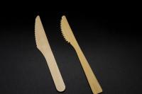 China Hotel Restaurant Bamboo Knives Forks And Spoons Set Long 168mm Natural Color for sale