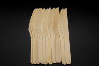 China Hotel Restaurant Bamboo Knives Forks And Spoons Set Long 168mm Natural Color for sale