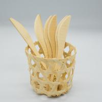 China Hotel Restaurant Bamboo Knives Forks And Spoons Set Long 168mm Natural Color for sale