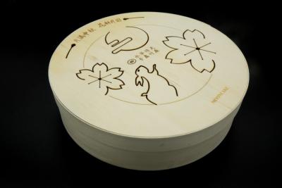 China Natural Round Disposable Wooden Box compostable Φ115mm Φ120mm Φ135mm Φ136mm for sale