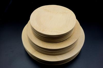 China 9 Inch Bamboo Wooden Plates Kitchen Untensils  Natural Round for sale