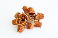 China Hand Woven Mini Bamboo Basket Colored Single Ear For Food for sale
