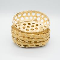 China Hand Woven Mini Bamboo Basket Colored Single Ear For Food for sale