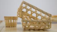China Hand Woven Mini Bamboo Basket Colored Single Ear For Food for sale
