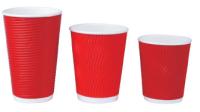 China Printed Biodegradable Disposable Paper Coffee Cup Corrugated Triple Layers for sale