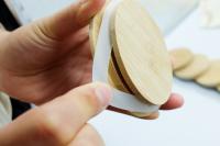 China unicolor Coffee Bamboo Cup Cover Replacement Lid 12mm Thickness customized for sale