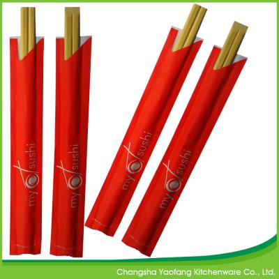 China Disposable 21cm Natural Tensoge Bamboo Chopsticks; Open Paper Packing for sale