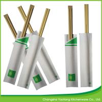 China 24cm Natural disposable Tensoge Bamboo Chopsticks Open Paper Packing For Barbecue for sale