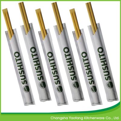 China Bamboo Natural Disposable Restaurant Chop Sticks 24cm Tensoge Open Paper Packing for sale
