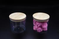 China round PS Bamboo Lid Jar Storage Containers 160ml natural color for sale