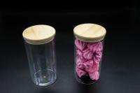 China round PS Bamboo Lid Jar Storage Containers 160ml natural color for sale