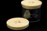 China 65mm Storage Jar Bamboo Lid Customized logo With Silicon Gasket for sale
