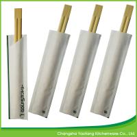 China Nature 21cm Disposable Twin Bamboo Chopsticks; Open Paper Packing for sale