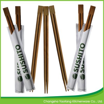 China 24cm Carbonized Disposable Chop Sticks Twin Moso Bamboo Chopsticks for sale