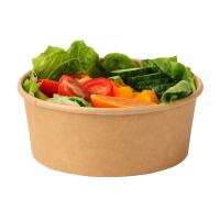 China Round Salad Craft Paper Bowls 700ml Single Wall Customized With Lids for sale