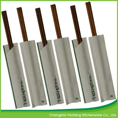 China Bamboo 24cm Individually Wrapped Chopsticks Tensoge Carbonized Biodegradable for sale