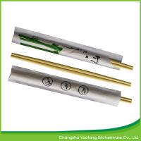 China Nature Double  Bamboo Chopsticks; Open Paper Packing for sale
