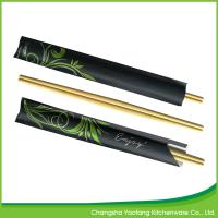 China Double  Bamboo Chopsticks; Open Paper Packing for sale