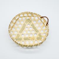 China Single Ear Round Bamboo Woven Basket Washable 155*30mm customized for sale