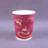 China Double Corrugated 12 Oz Paper Coffee Cup Flexo Printing Ripple Wall for sale