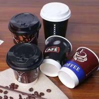 China Hollow 12oz 8oz Double Walled Paper Coffee Cups Heat protection for sale