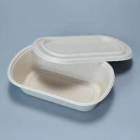 China Sugarcane Eco Friendly Biodegradable Plates Food Packaging 1100ml Custom Logo for sale