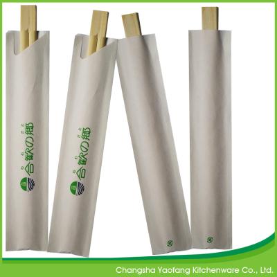 China Twins Eco Friendly Disposable  21cm Natural Bamboo Chopsticks Open Paper Packing for sale