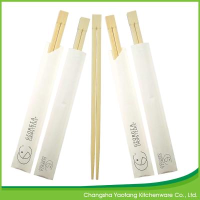 China Convenient Custom Disposable Bamboo Chopsticks 24cm Twins Paper Wrap for sale