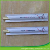 China 5.0mm Thickness Chinese Food Round Bamboo Chopsticks Customized With Paper Sleeve for sale