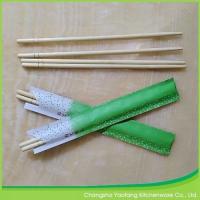 China Restaurant Round Bamboo Chopsticks 5.0*200 Mm Disposable With Printed Logo for sale