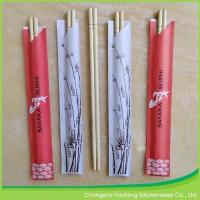 China 5.0mm Thickness Chinese Food Round Bamboo Chopsticks Customized With Paper Sleeve for sale